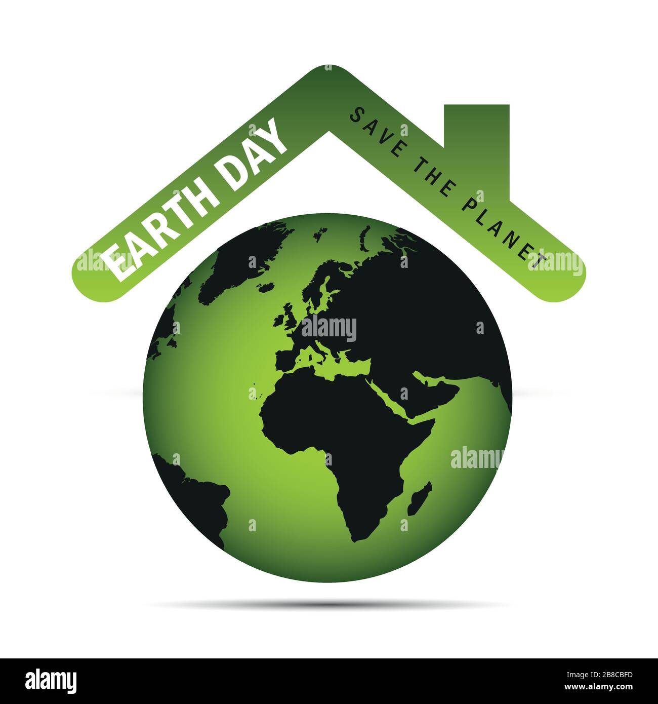 earth day save the planet label and globe vector illustration EPS10 ...