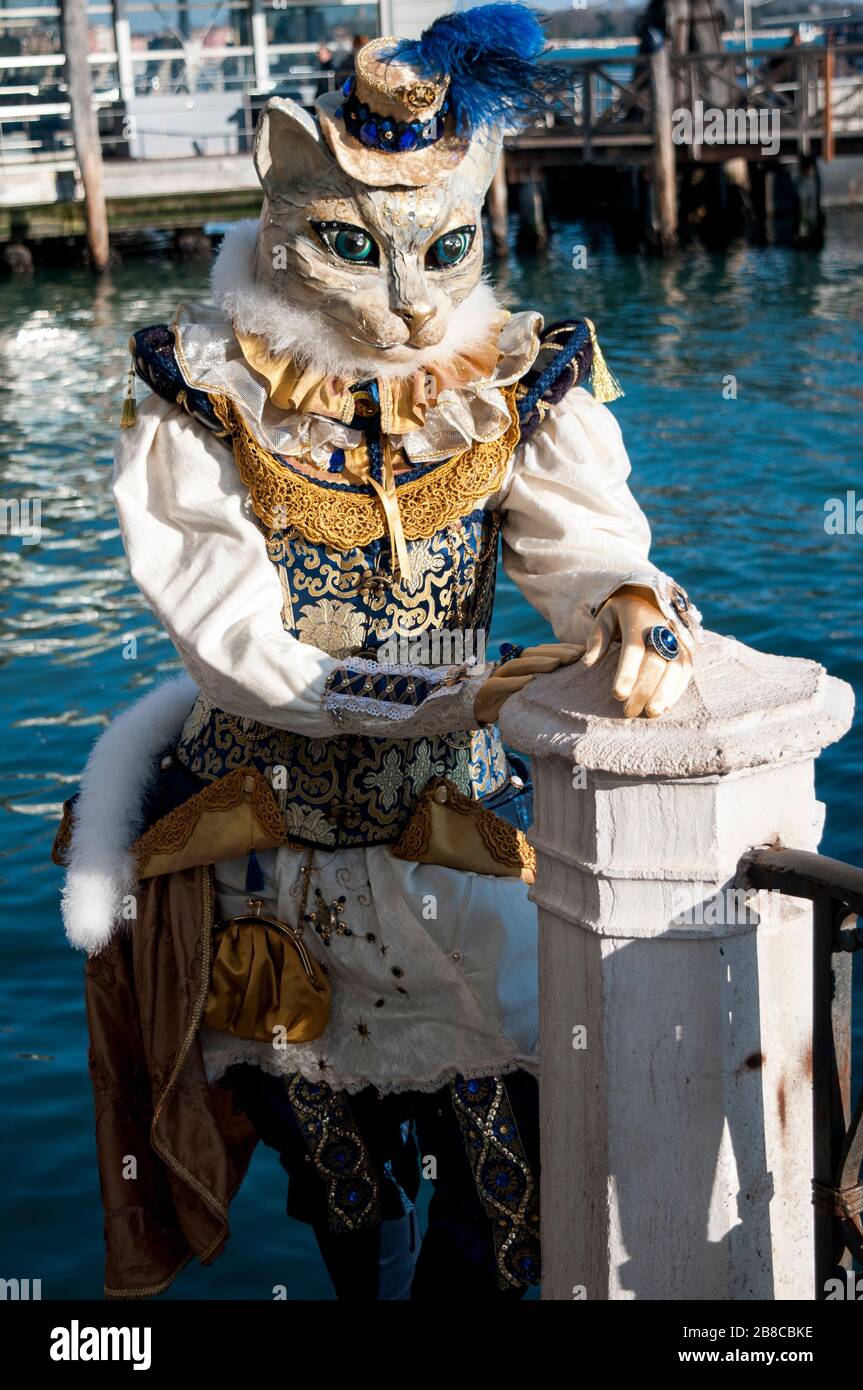 Venice Carnival characters in a colorful brown and gold Carnival ...