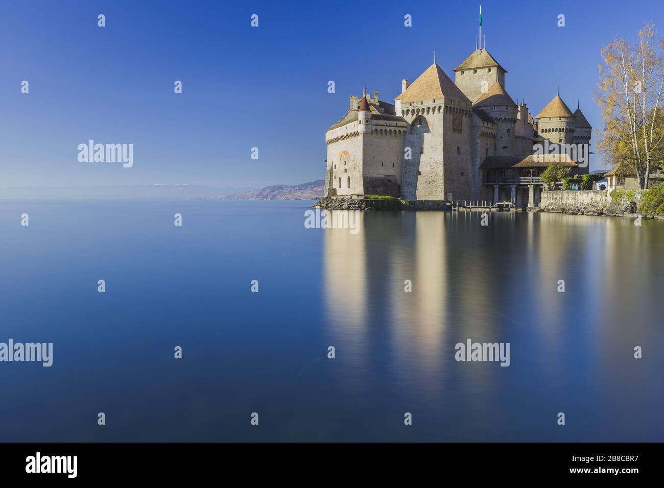 The Castle of Chillon, on Lake Geneva, Montreux, Canton Vaud ...