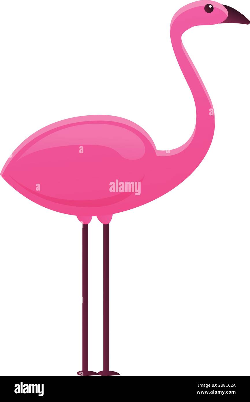 Pink flamingo icon. Cartoon of pink flamingo vector icon for web design ...