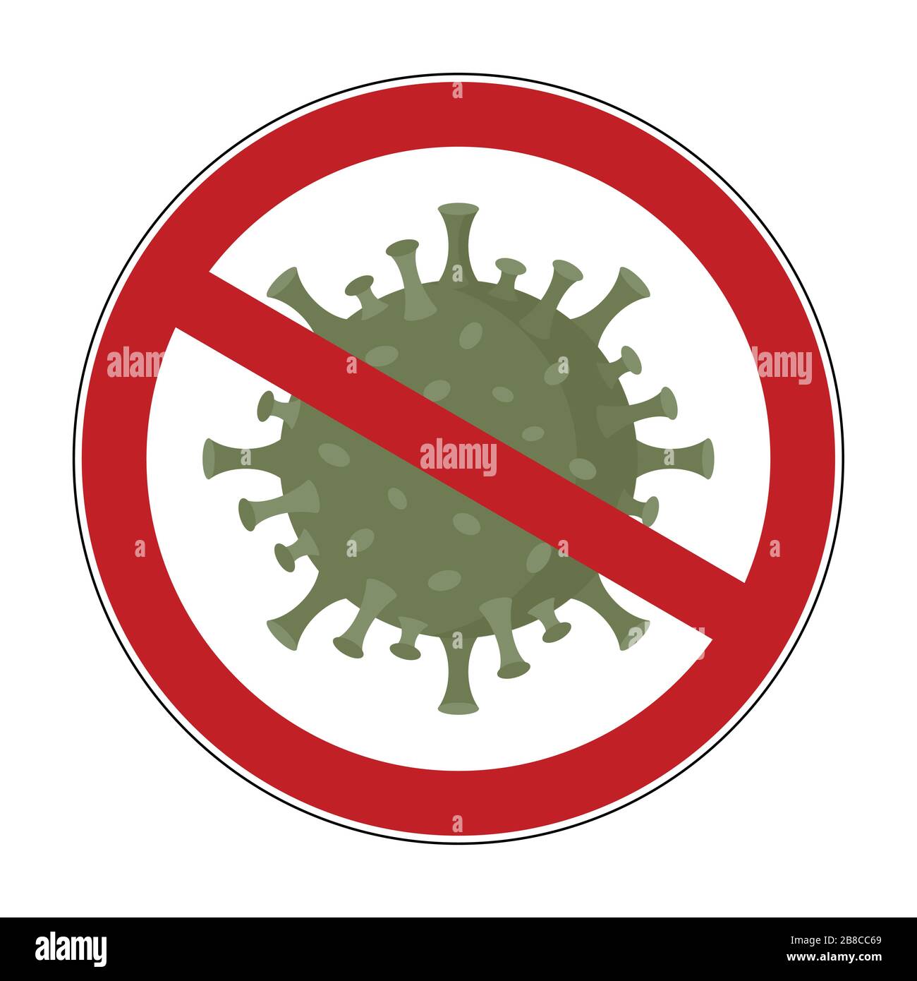 prohibited warning sign with virus icon vector illustration EPS10 Stock ...