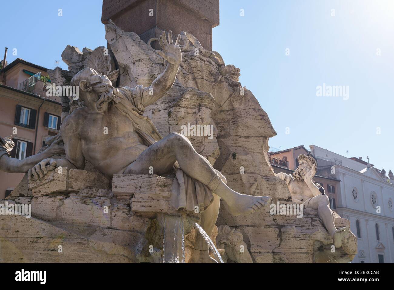 Piazza Navona is a famous central square in Rome, adorned with Baroque ...