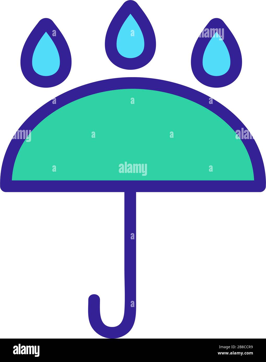 rain umbrella icon vector outline illustration Stock Vector Image & Art - Alamy