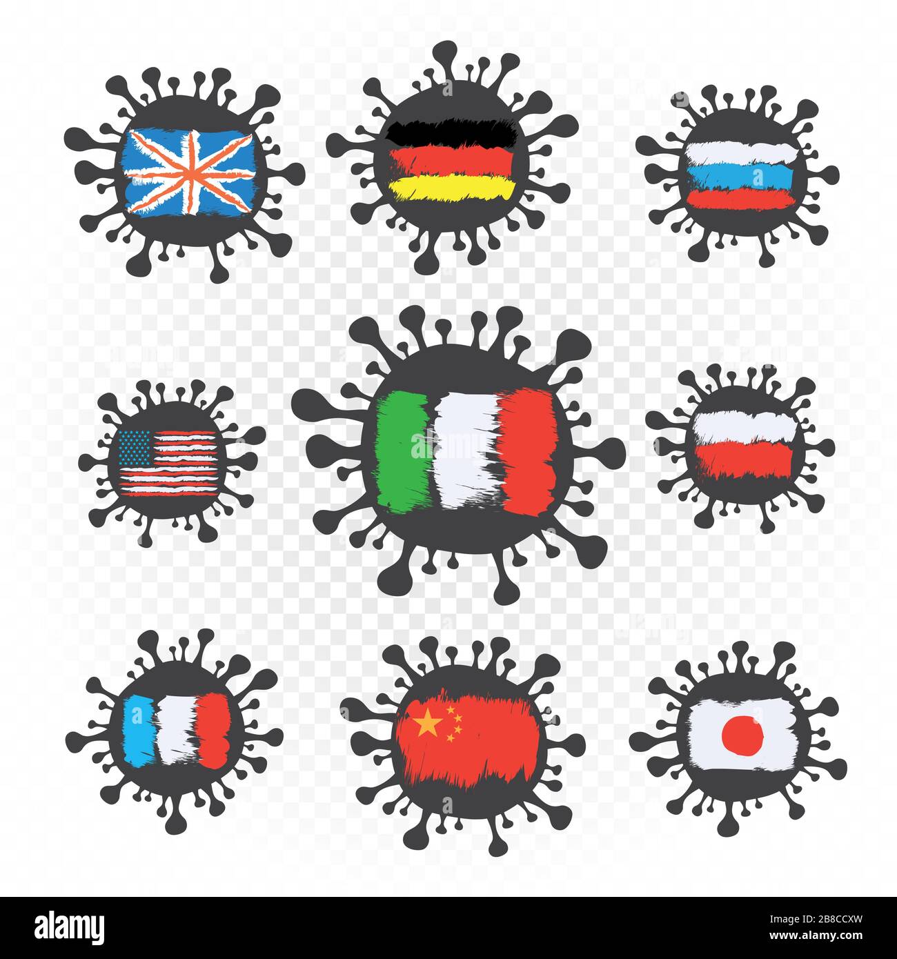Covid-19 coronavirus flag country icon Stock Vector Image & Art - Alamy