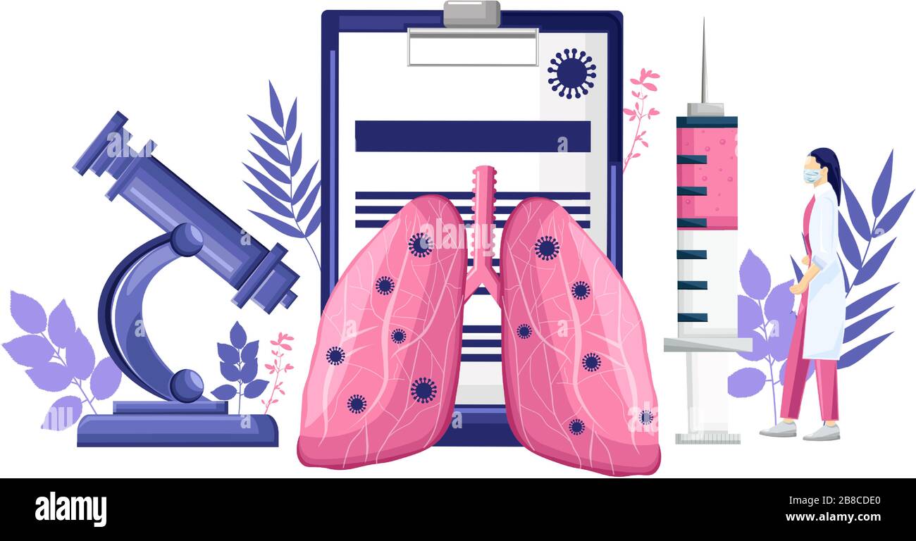 Virus research analyzing lungs affected. Mobile app developing new ...