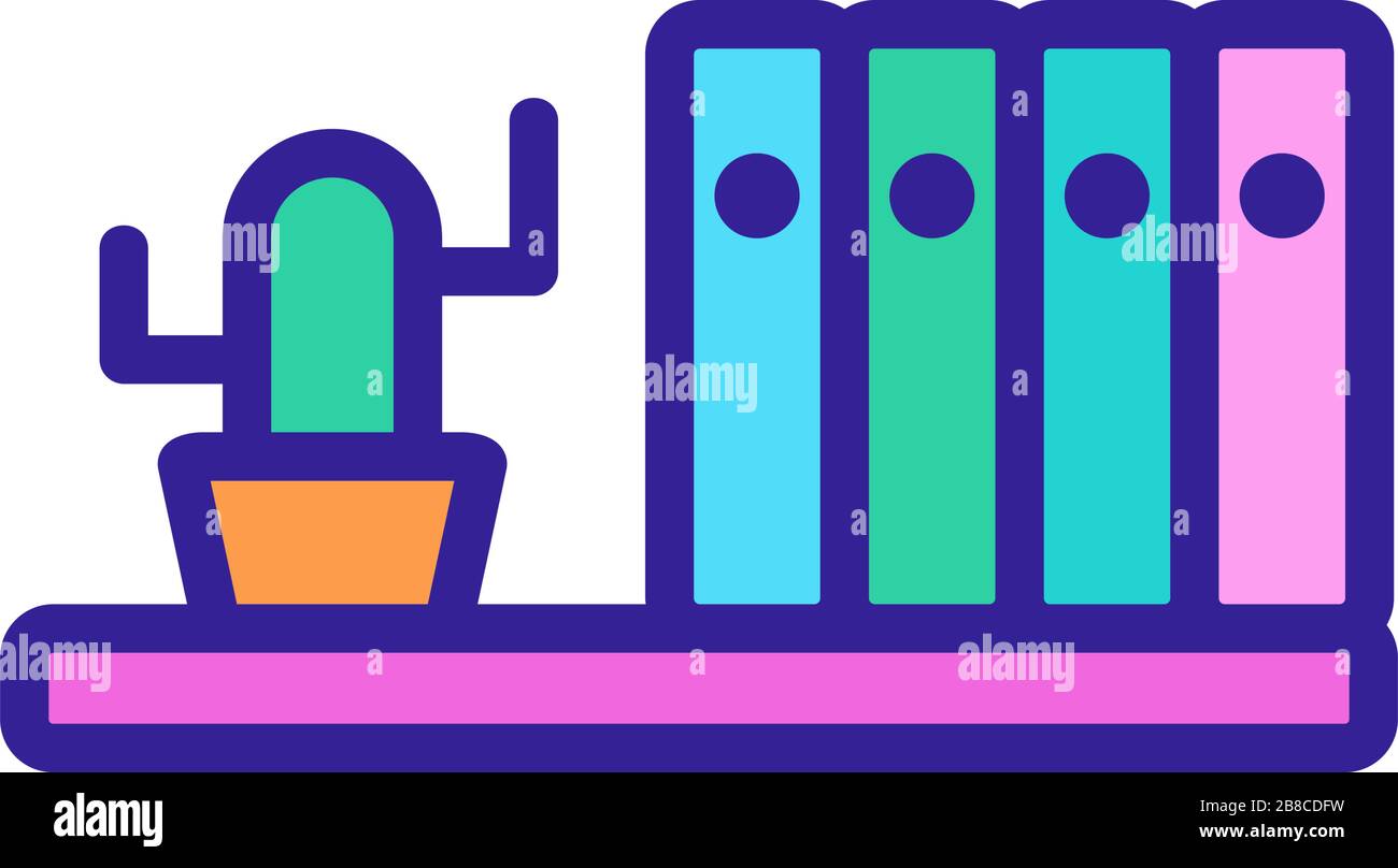 book building shelf icon vector outline illustration Stock Vector Image ...