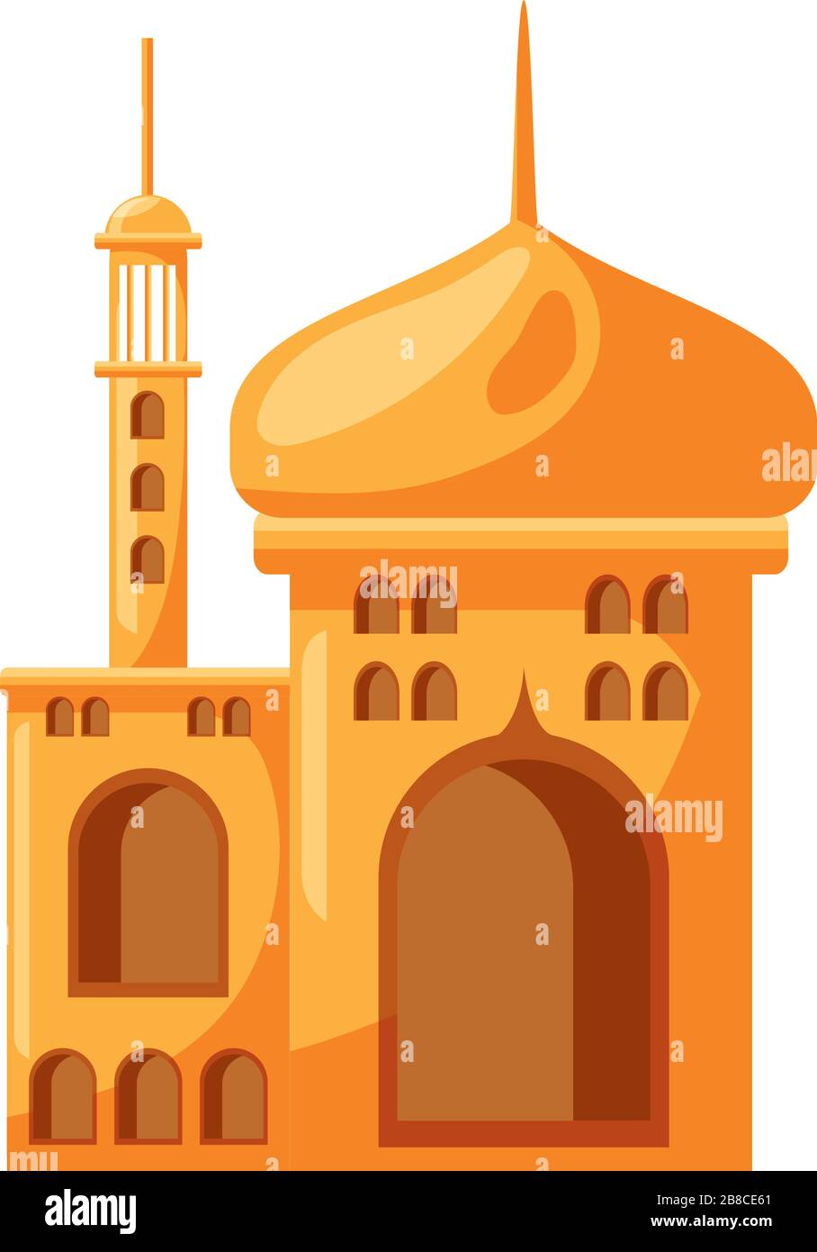 muslim temple, mosque building on white background vector illustration ...