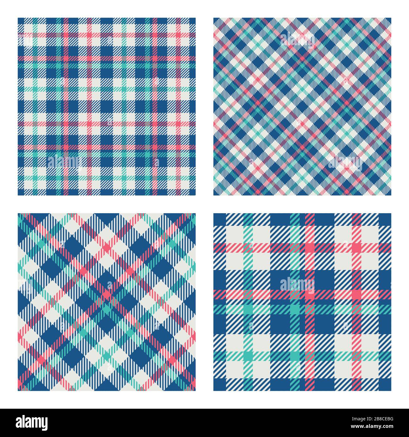 Set of 2 seamless patterns. Scottish tartan plaid. Trendy tiles. Vector ...