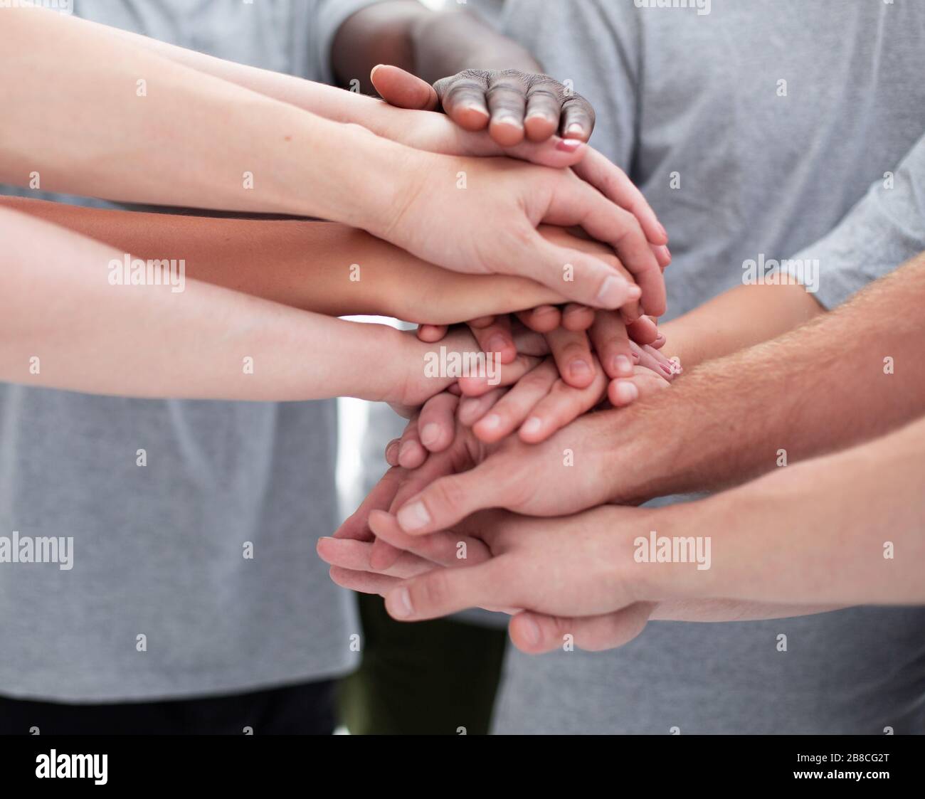 close up. young people making a tower of hands Stock Photo - Alamy close up. young people making a tower of hands Stock Photo - Alamy