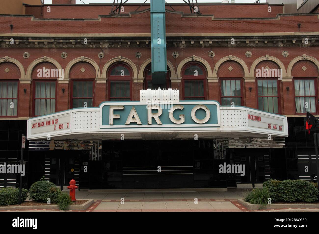 Neion sign for iconic theater in Fargo, North Dakota, USA Stock Photo ...