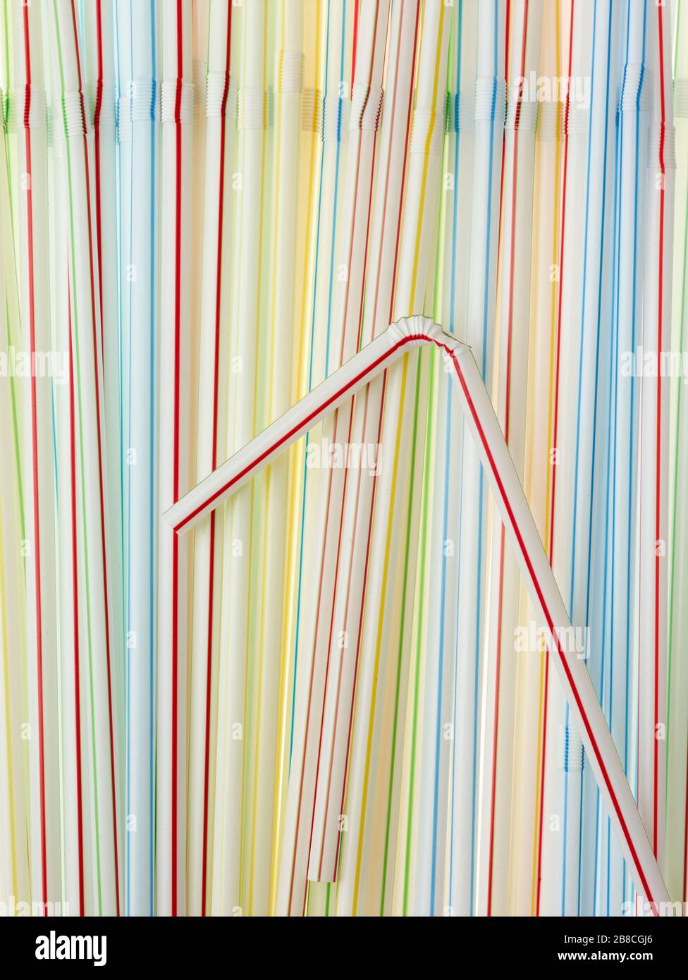 Close-up abstract representation with arranged drinking straws as ...