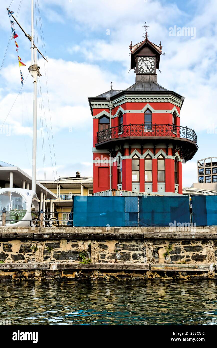 Cape Town's famous Clock Tower on the V&A Waterfront undergoing a ...