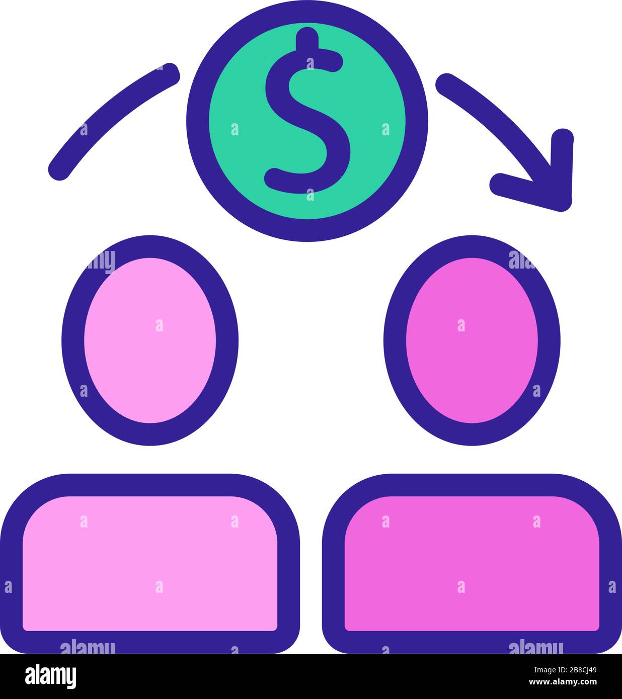 people money transfer icon vector outline illustration Stock Vector ...