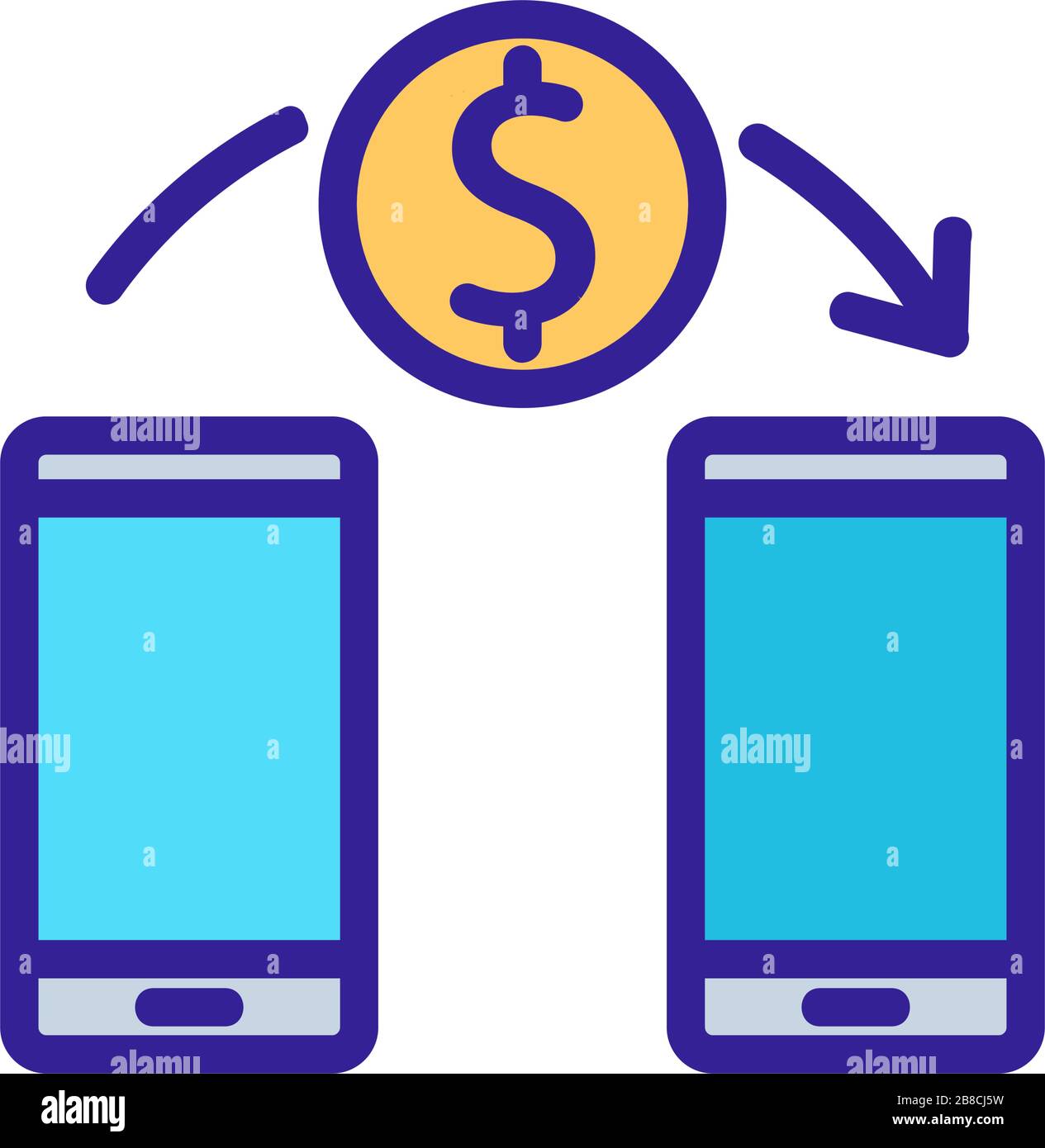 telephone money transfer icon vector outline illustration Stock Vector ...