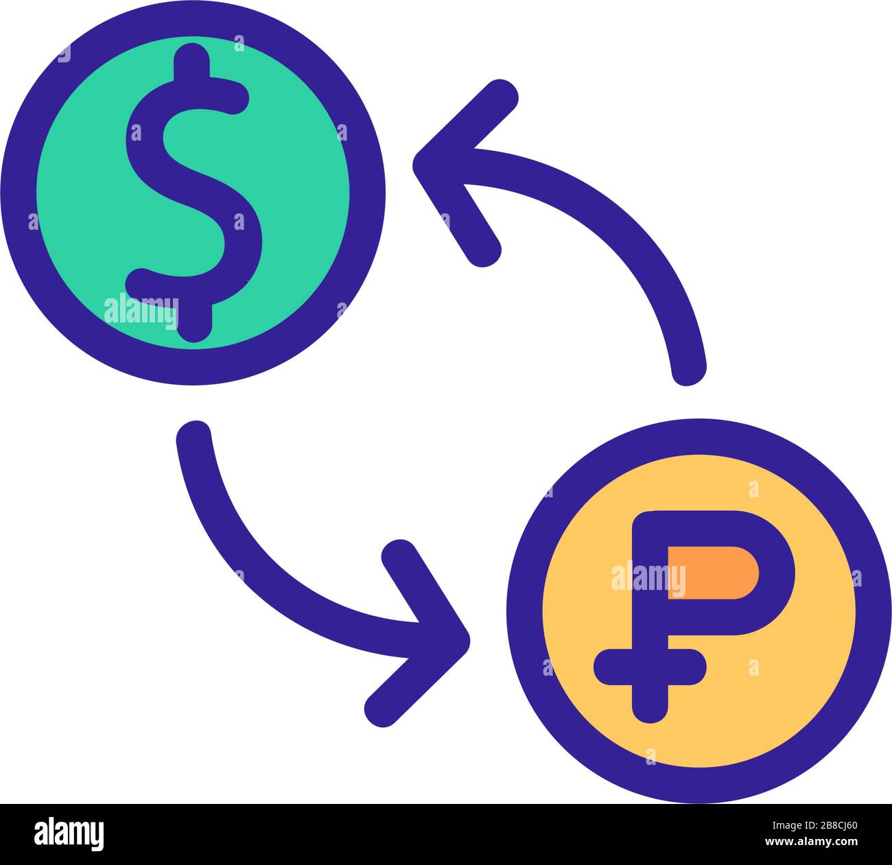 currency exchange icon vector outline illustration Stock Vector Image ...