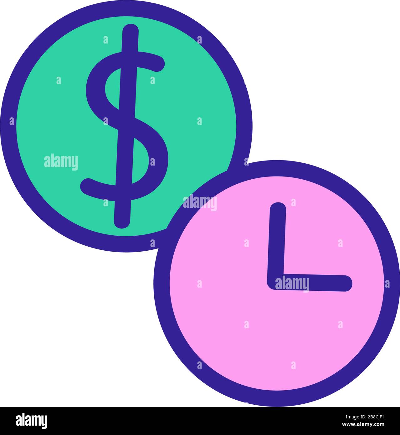 coin time icon vector outline illustration Stock Vector Image & Art - Alamy