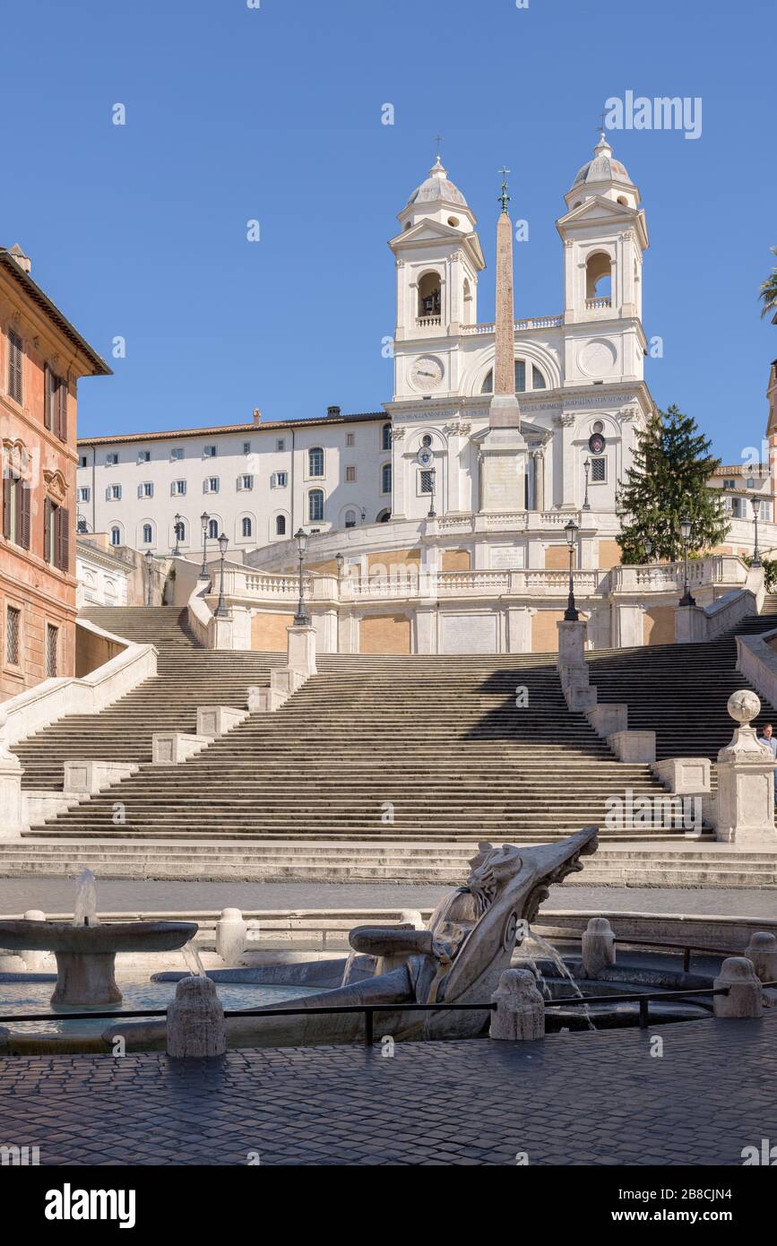 Piazza di Spagna (Spanish Steps) and the monumental staircase leading ...
