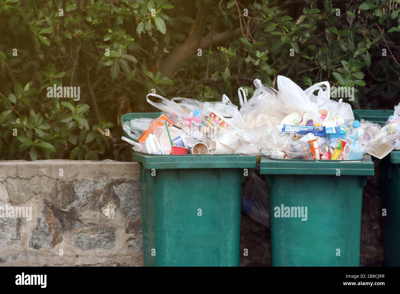 Dustbin many garbage bags hi-res stock photography and images - Alamy