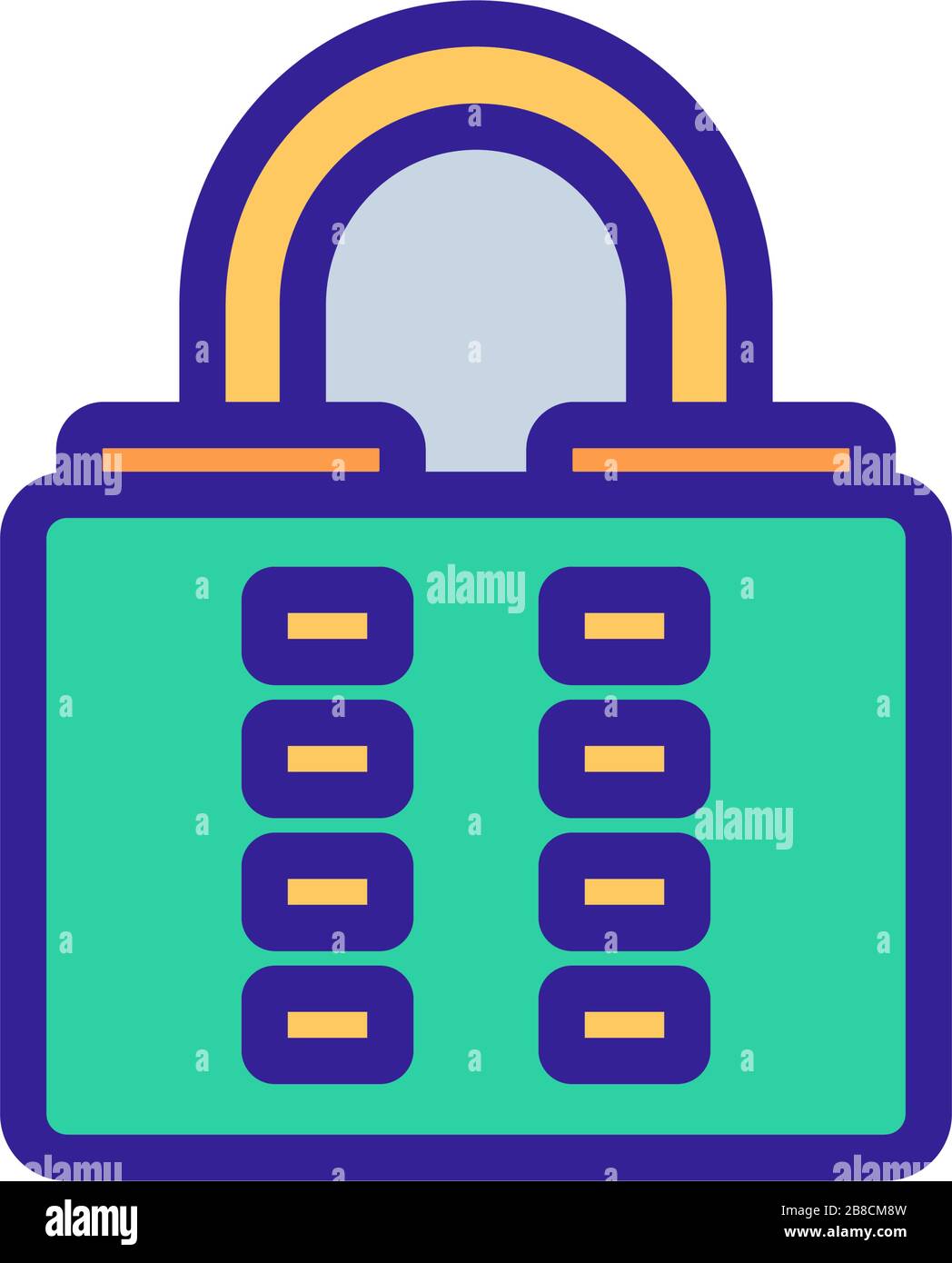 the combination of the cipher icon vector outline illustration Stock ...