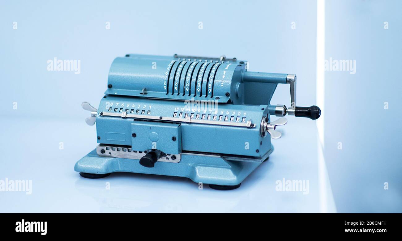 arithmometer, old retro computer for mathematical calculations Stock ...