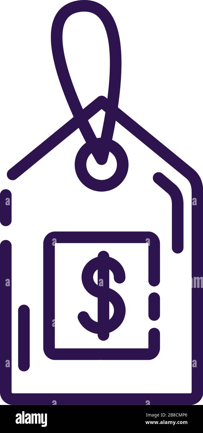 tag hanging with price commercial line style Stock Vector Image & Art ...