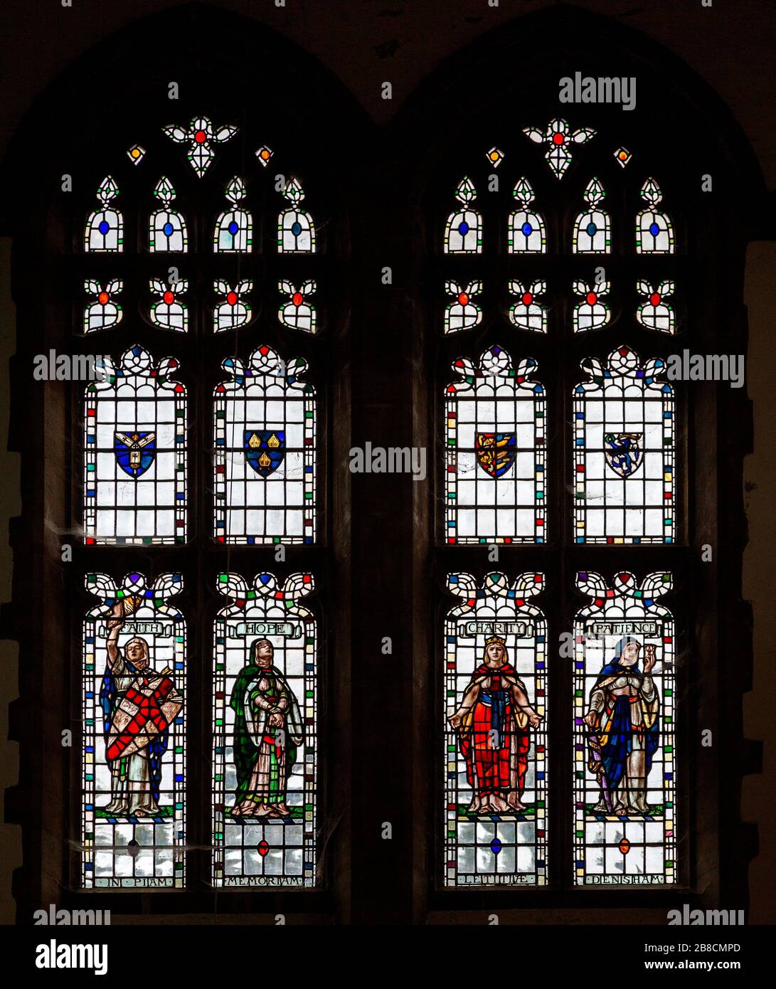Stained glass window East Bergholt church, Suffolk, England, UK, Faith ...