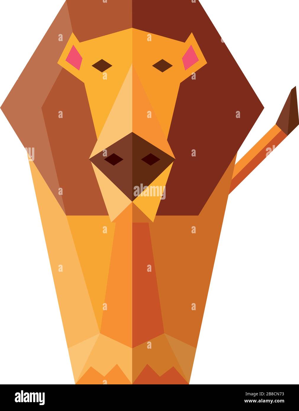 lion geometric wild animals on white background vector illustration ...