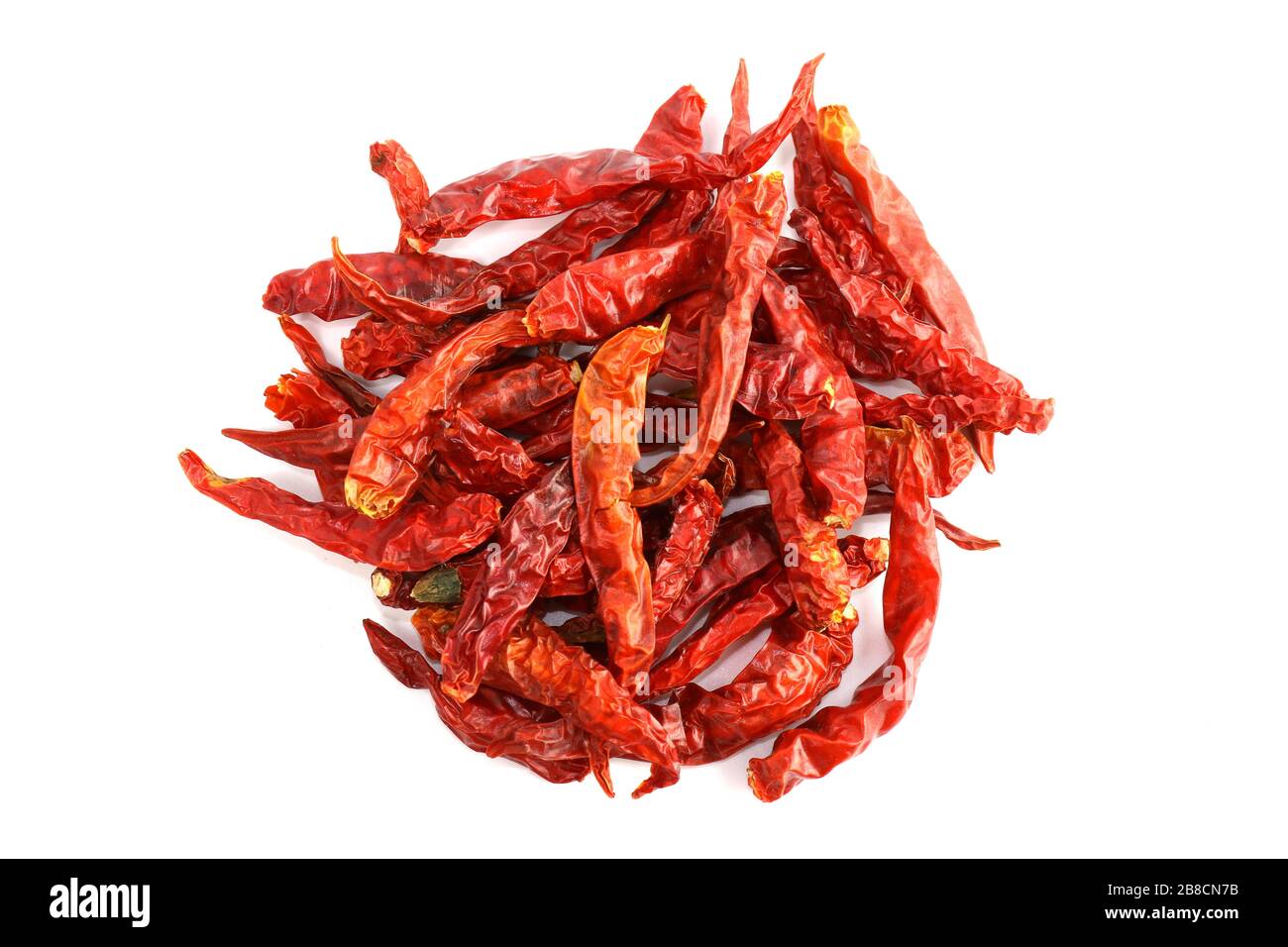 Dried red chili heap, Chilli red Spicy hot flavor, Chilli dry on white ...