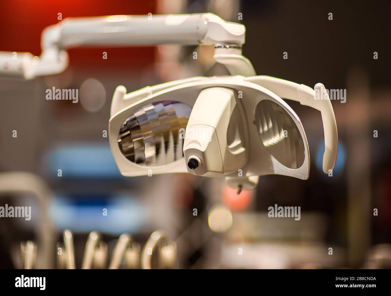 dental lamp blue tinted, modern dental concept Stock Photo - Alamy