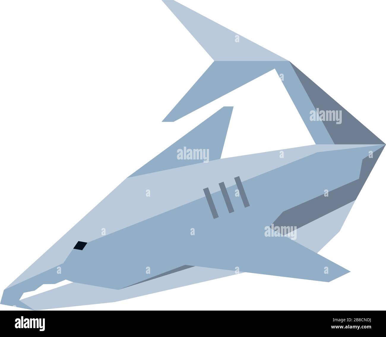 geometric shark on white background vector illustration design Stock ...