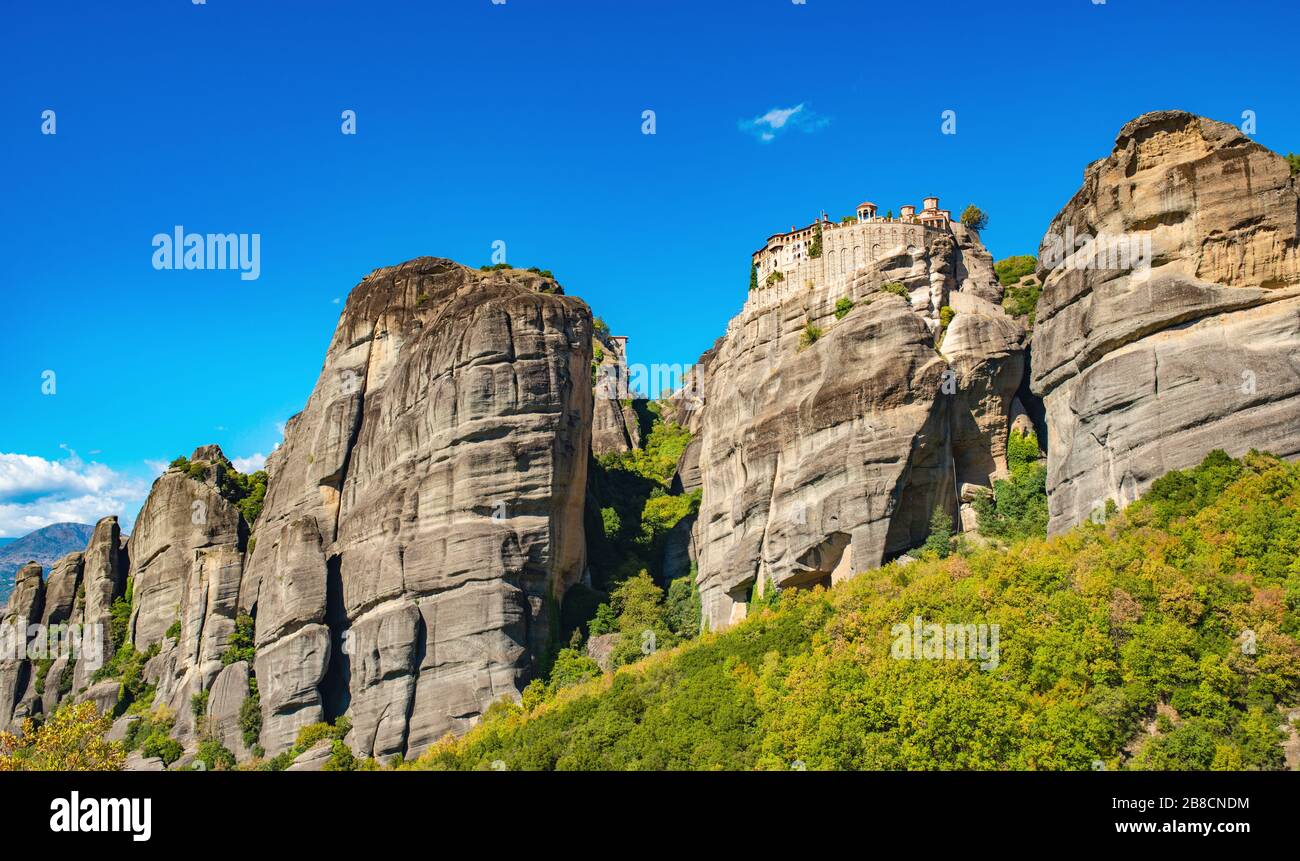 Meteora monastery. Corfu Island in Ionian sea. Greece. View of ...