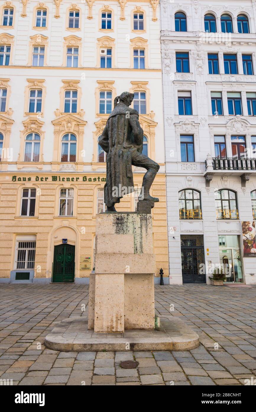 Vienna, Austria - February 23, 2020: Monument to german author Gotthold ...