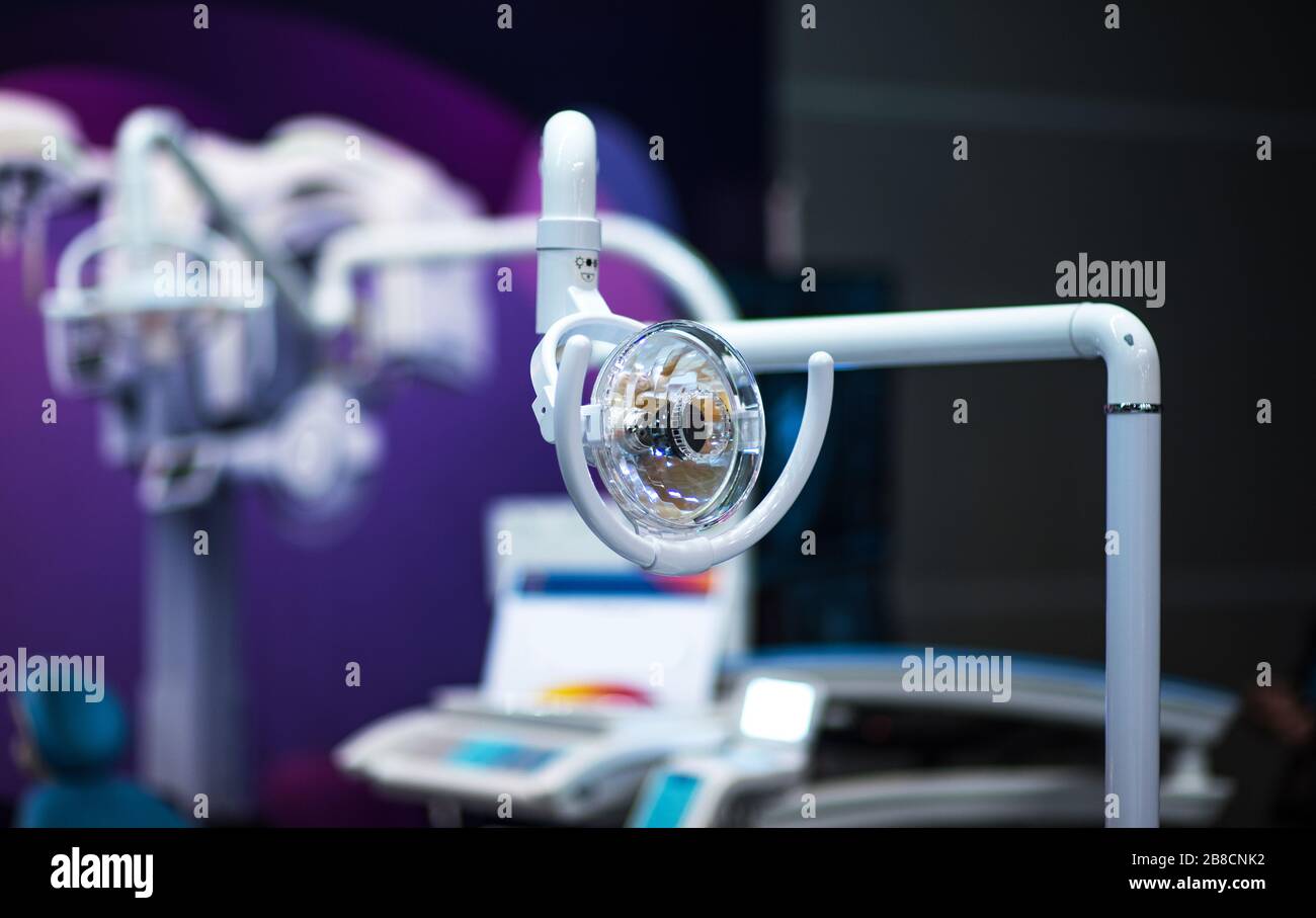 dental lamp blue tinted, modern dental concept Stock Photo - Alamy