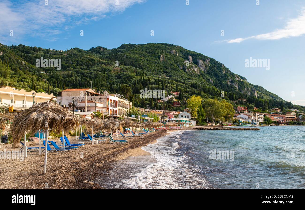 Amazing bay with crystal clear water in Paleokastritsa on Corfu island ...