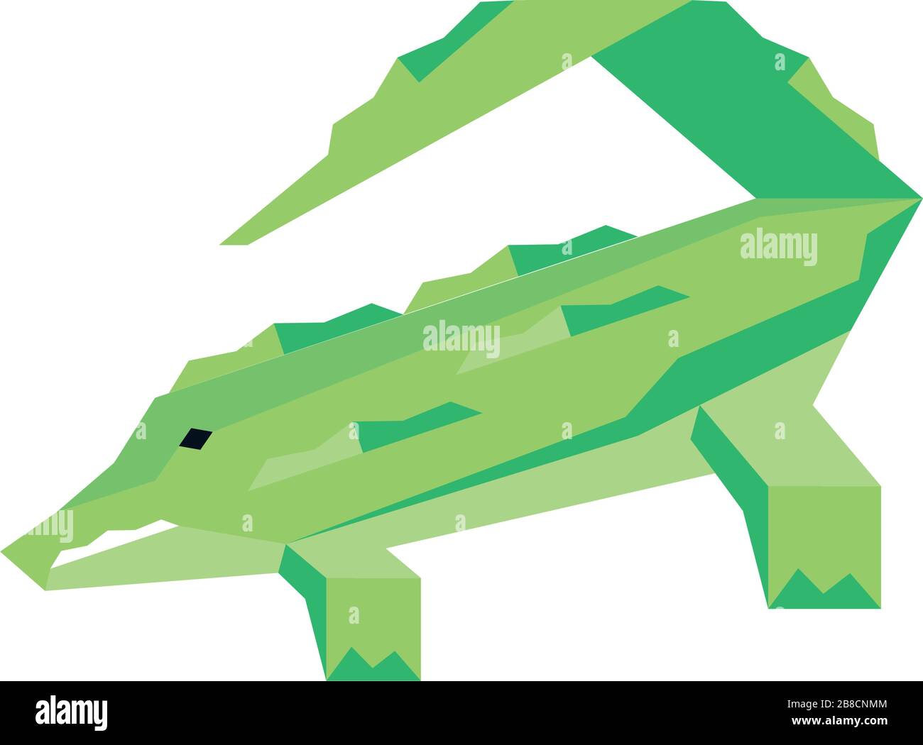 geometric crocodile on white background vector illustration design ...