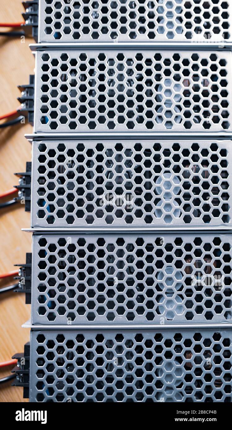 Top view of the metal mesh power supply of the microcircuit are on a ...