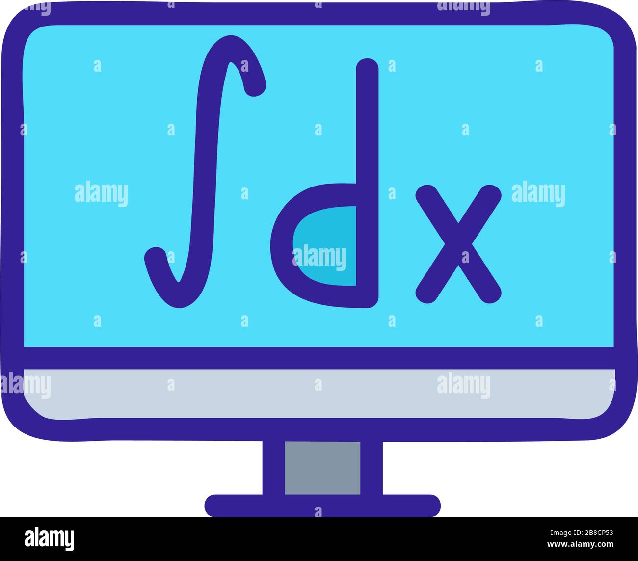 monitor math icon vector outline illustration Stock Vector Image & Art ...