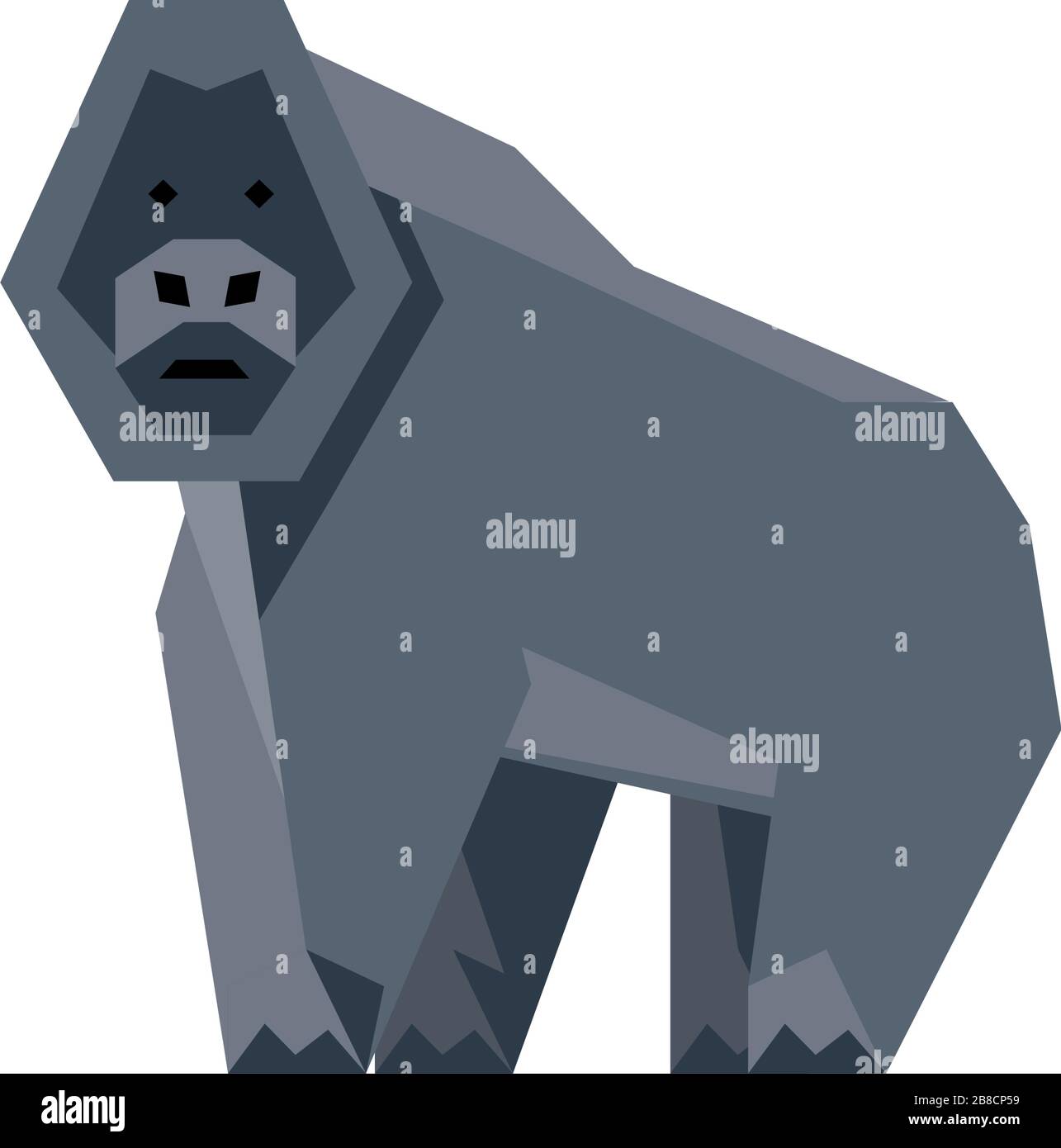 gorilla geometric wild animals on white background vector illustration ...