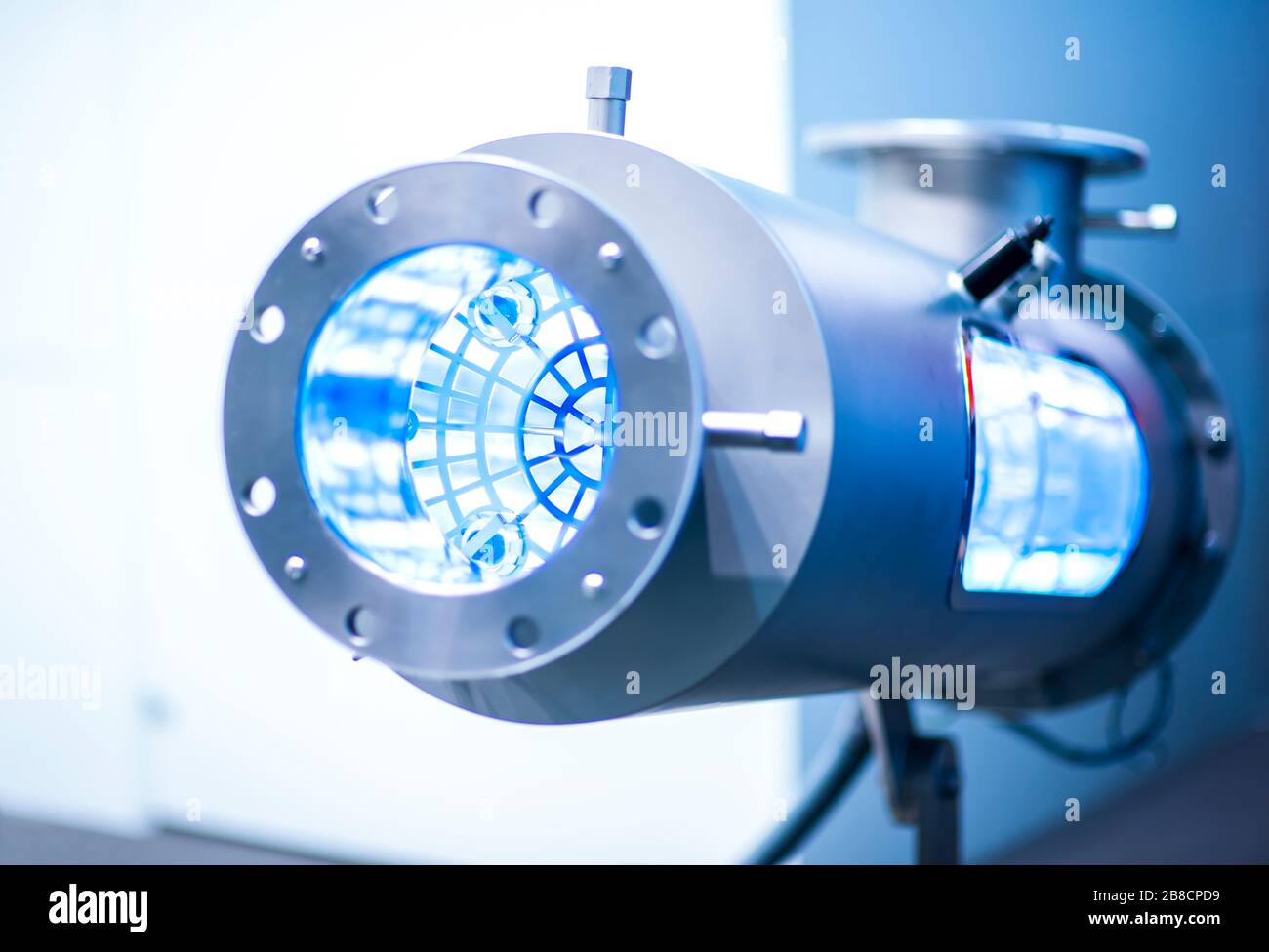 automatic laser machine gun, filled with blue light Stock Photo - Alamy