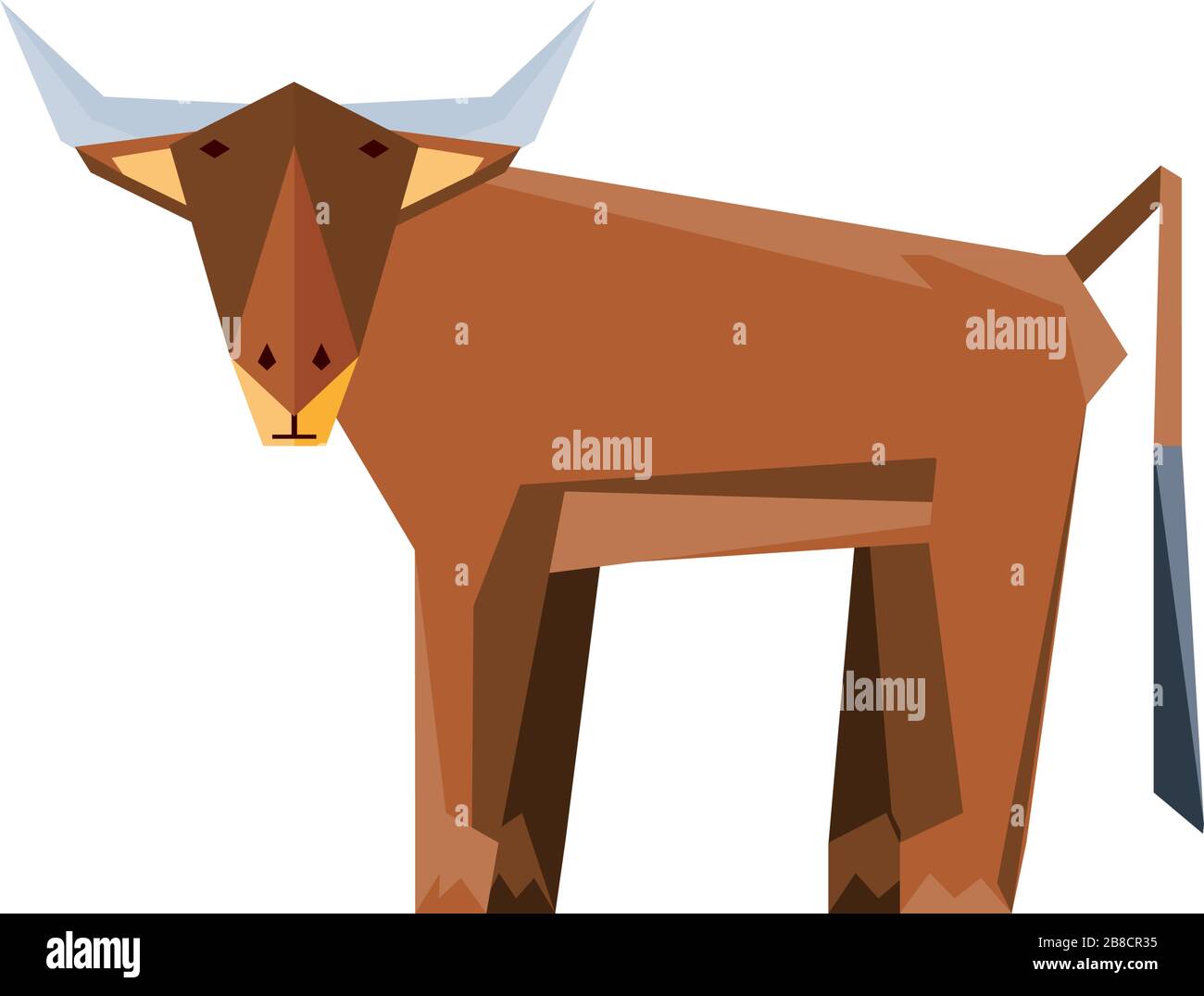 bull geometric wild animals on white background vector illustration ...