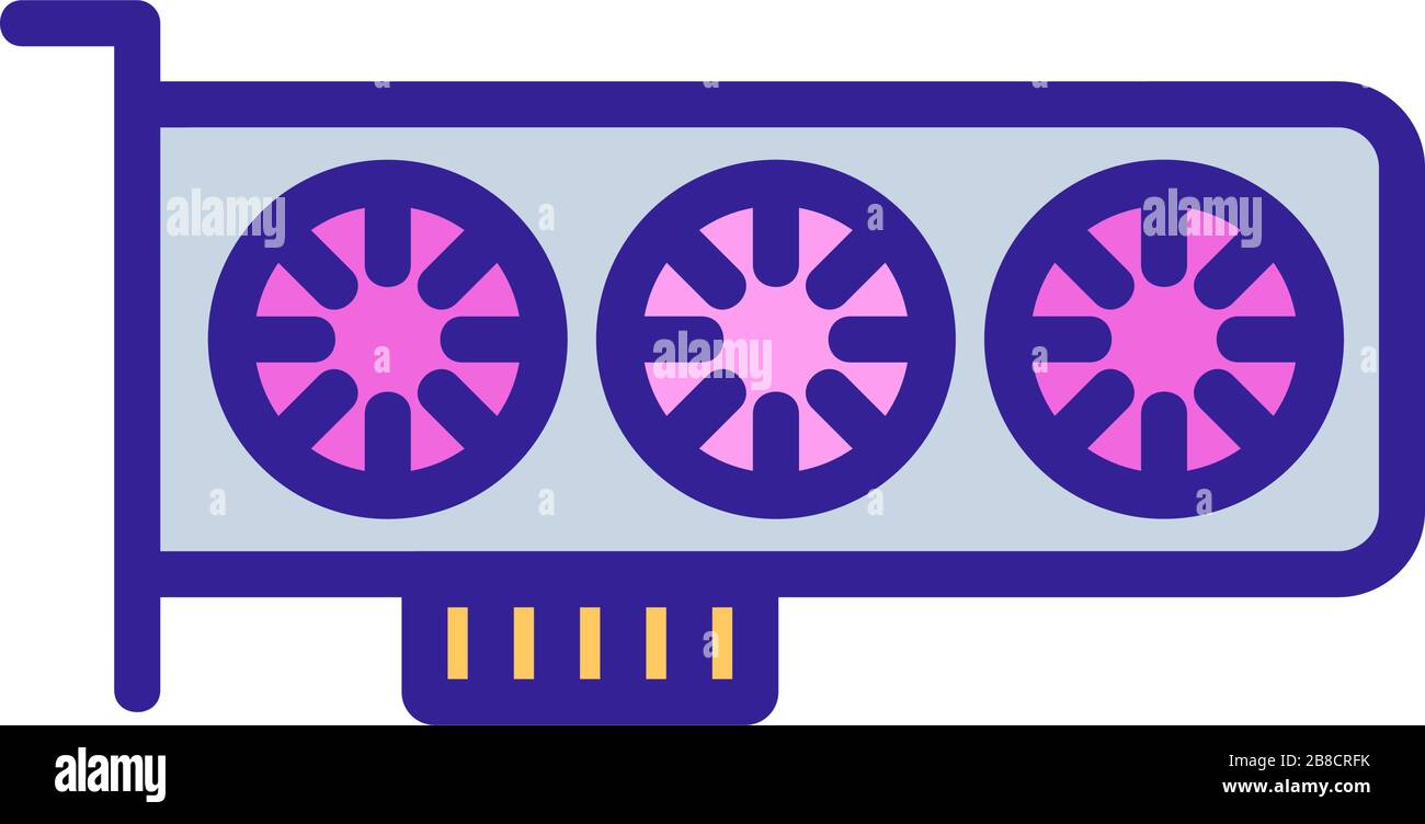 video card icon vector outline illustration Stock Vector Image & Art ...