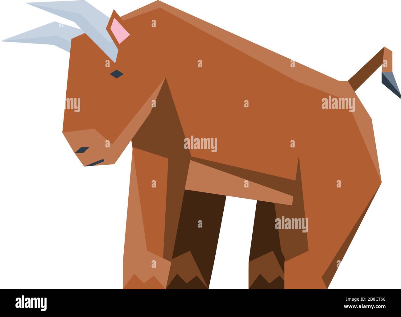 bull geometric wild animals on white background vector illustration ...
