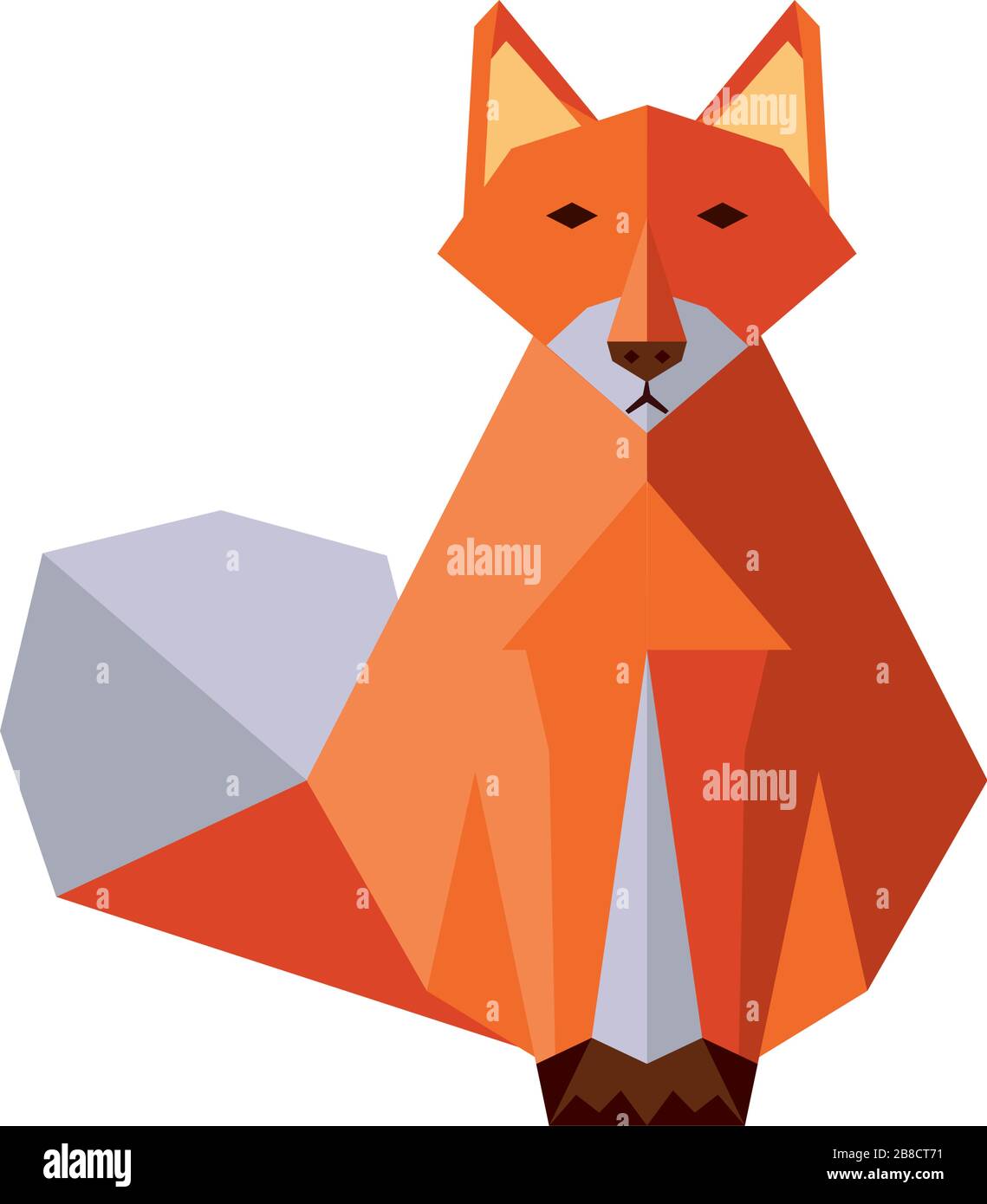 fox geometric wild animals on white background vector illustration ...