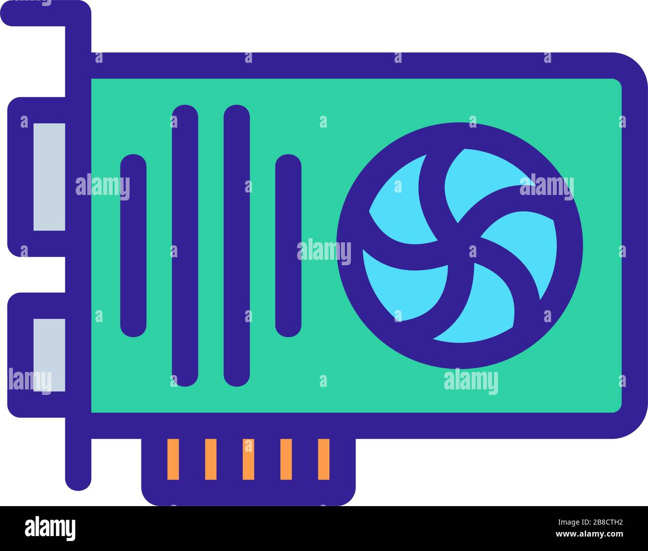 a powerful graphics card icon vector outline illustration Stock Vector ...