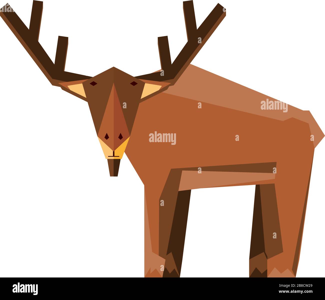 moose geometric wild animals on white background vector illustration ...