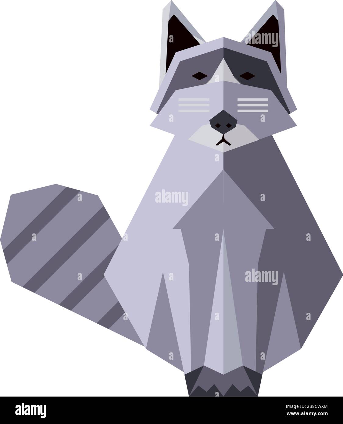 raccoon geometric wild animals on white background vector illustration ...