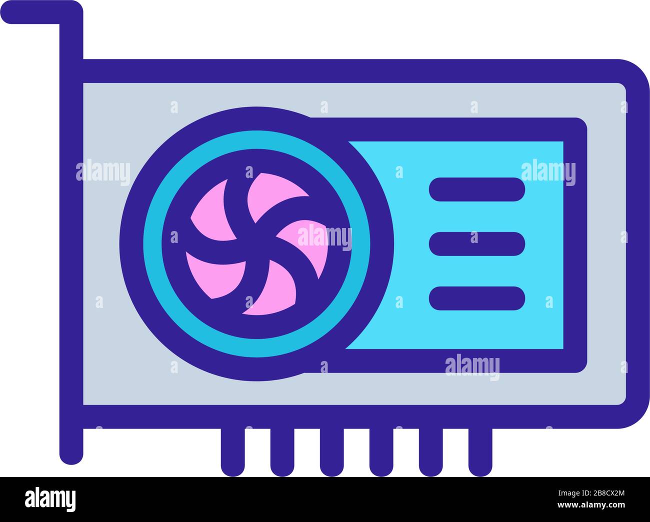 video card icon vector outline illustration Stock Vector Image & Art ...