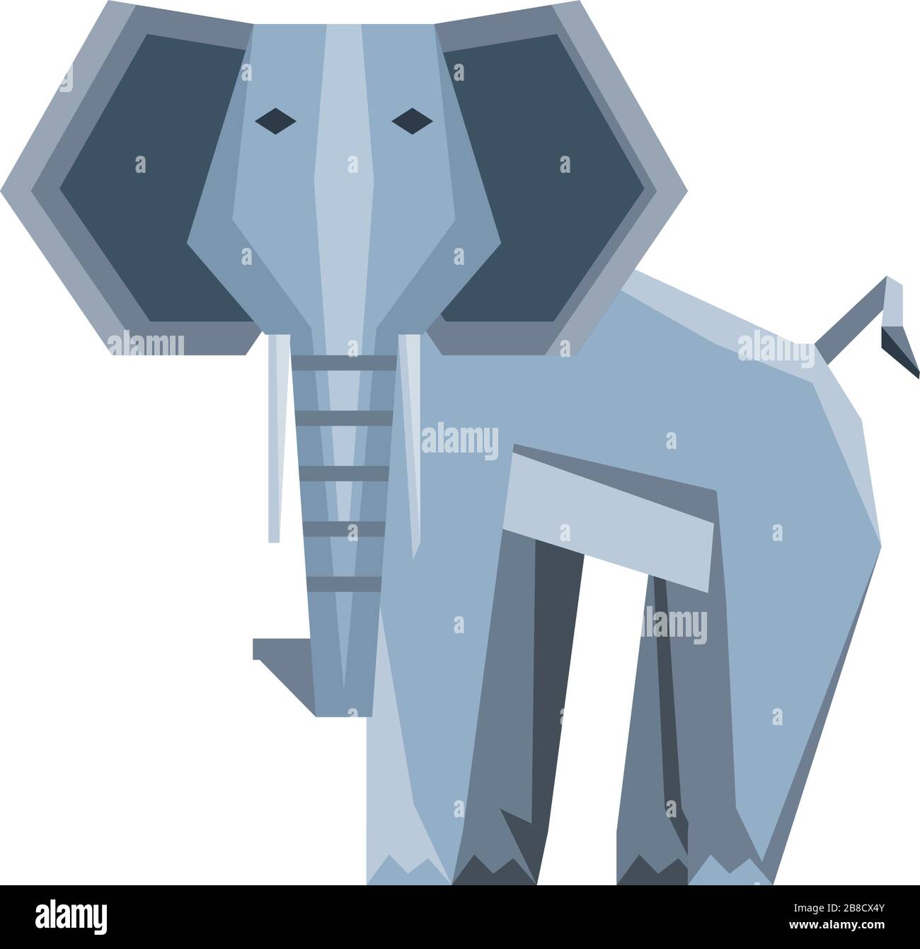 elephant geometric wild animals on white background vector illustration ...