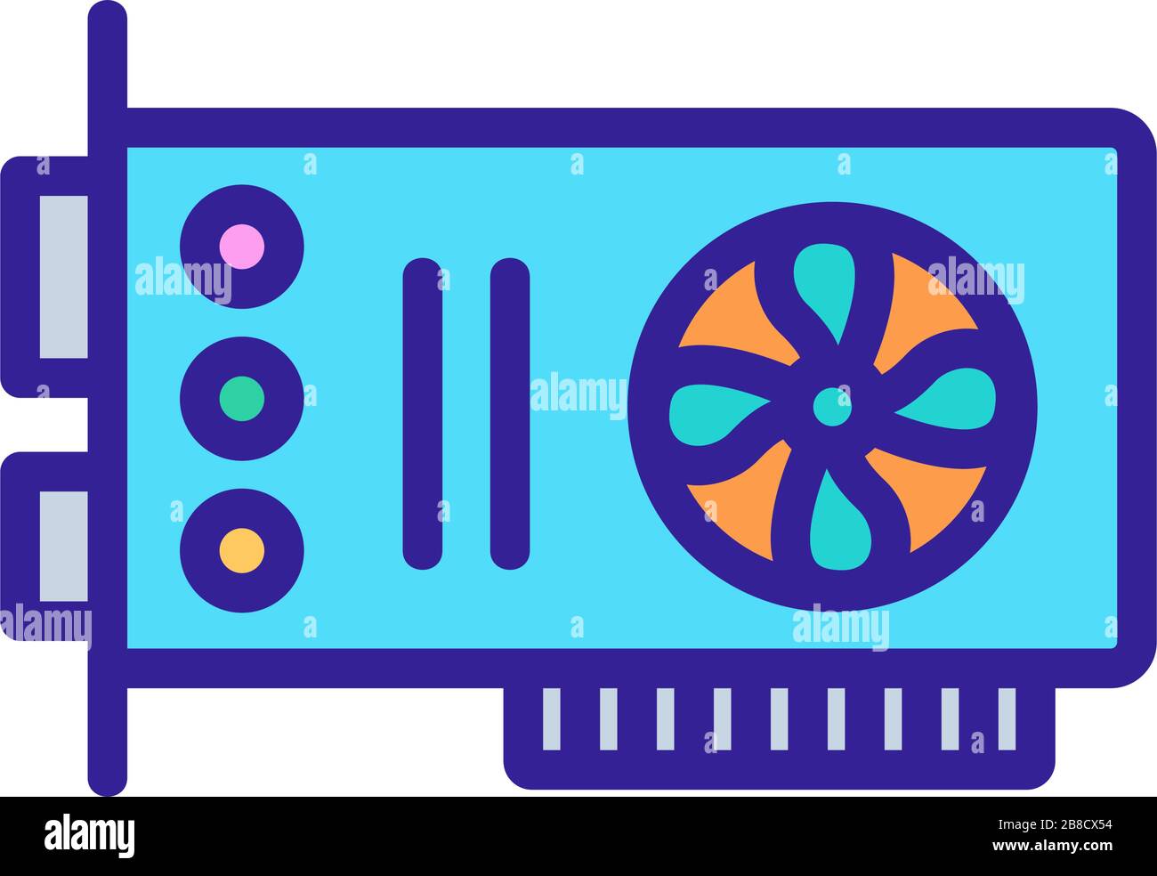 computer video card icon vector outline illustration Stock Vector Image ...