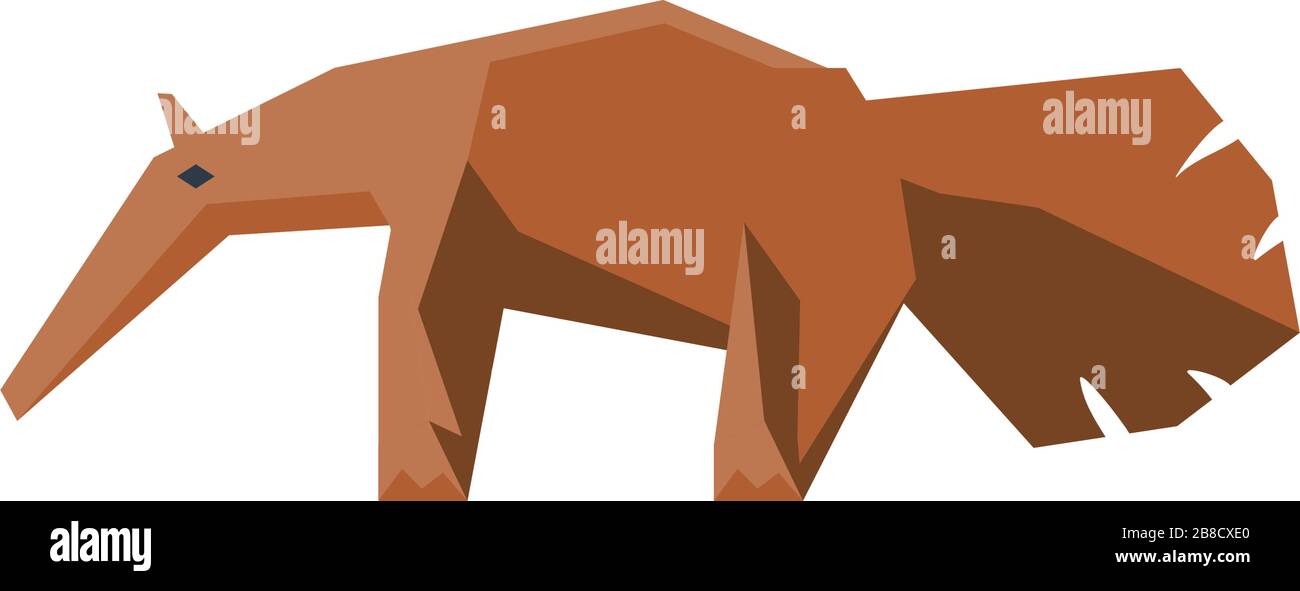 anteater geometric wild animals on white background vector illustration ...